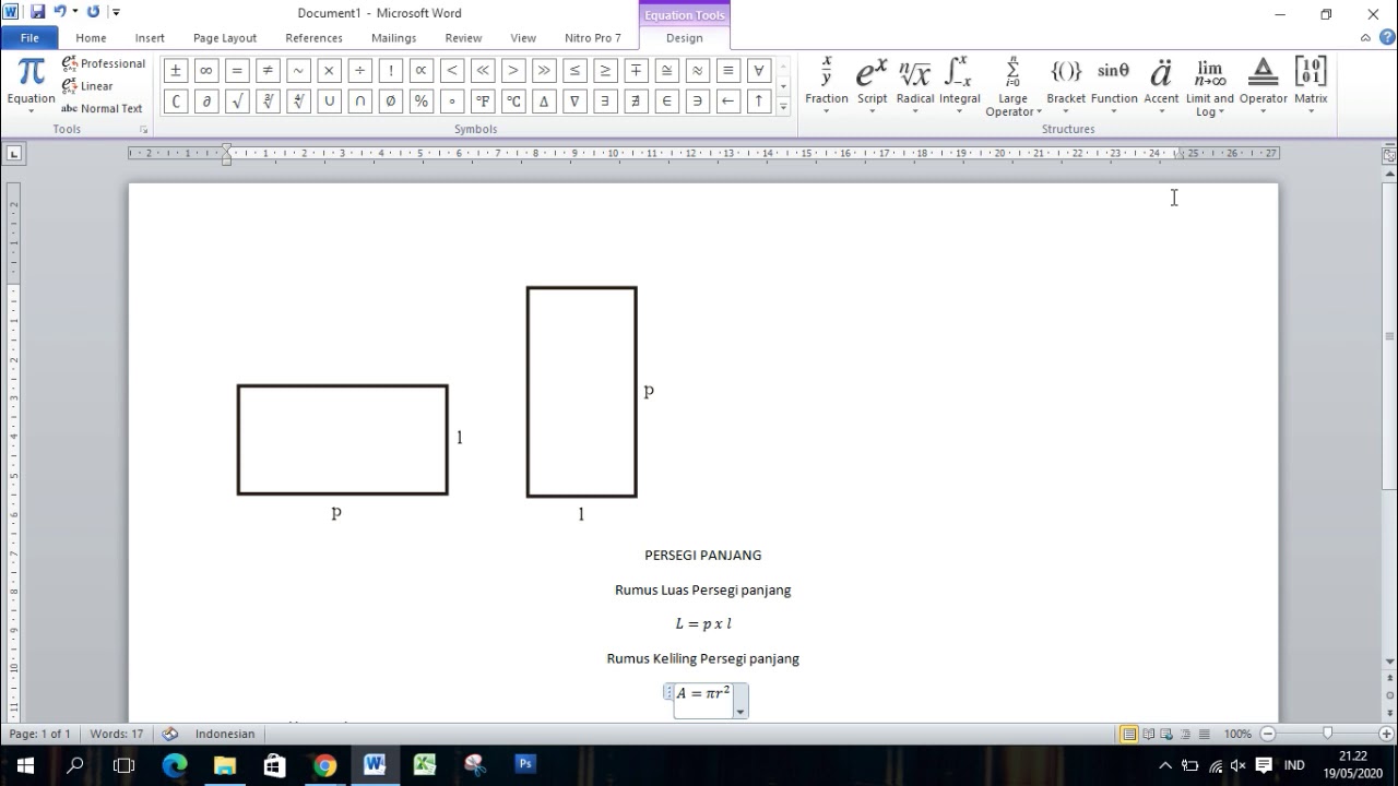 CARA MENULISKAN EQUATION/RUMUS PADA MICROSOFT WORD - YouTube