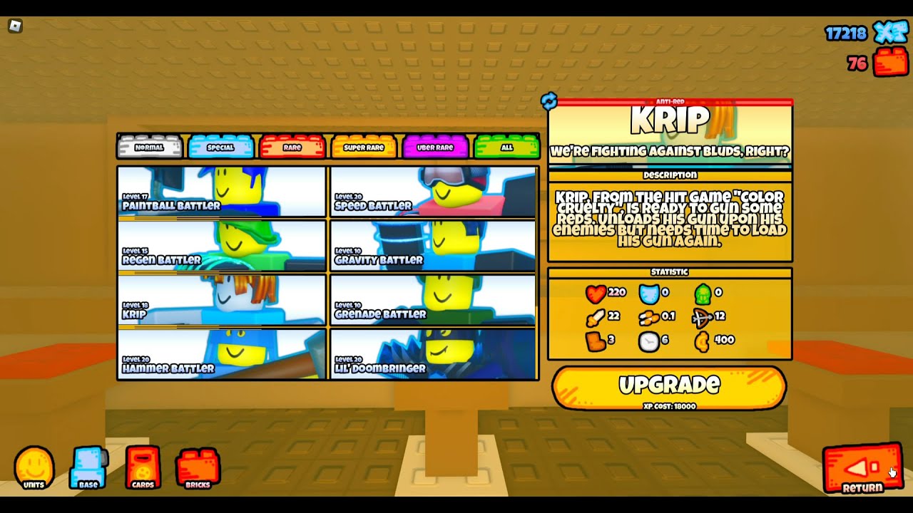 Roblox the battle bricks beat 1 sub chapter level (record brock) - YouTube