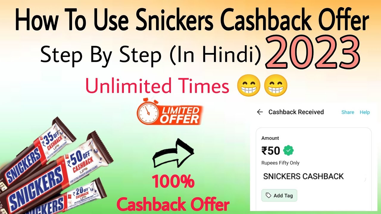 Snickers Cashback Offer 2023 | Snickers Chocolate UPI Offer | Snickers ...