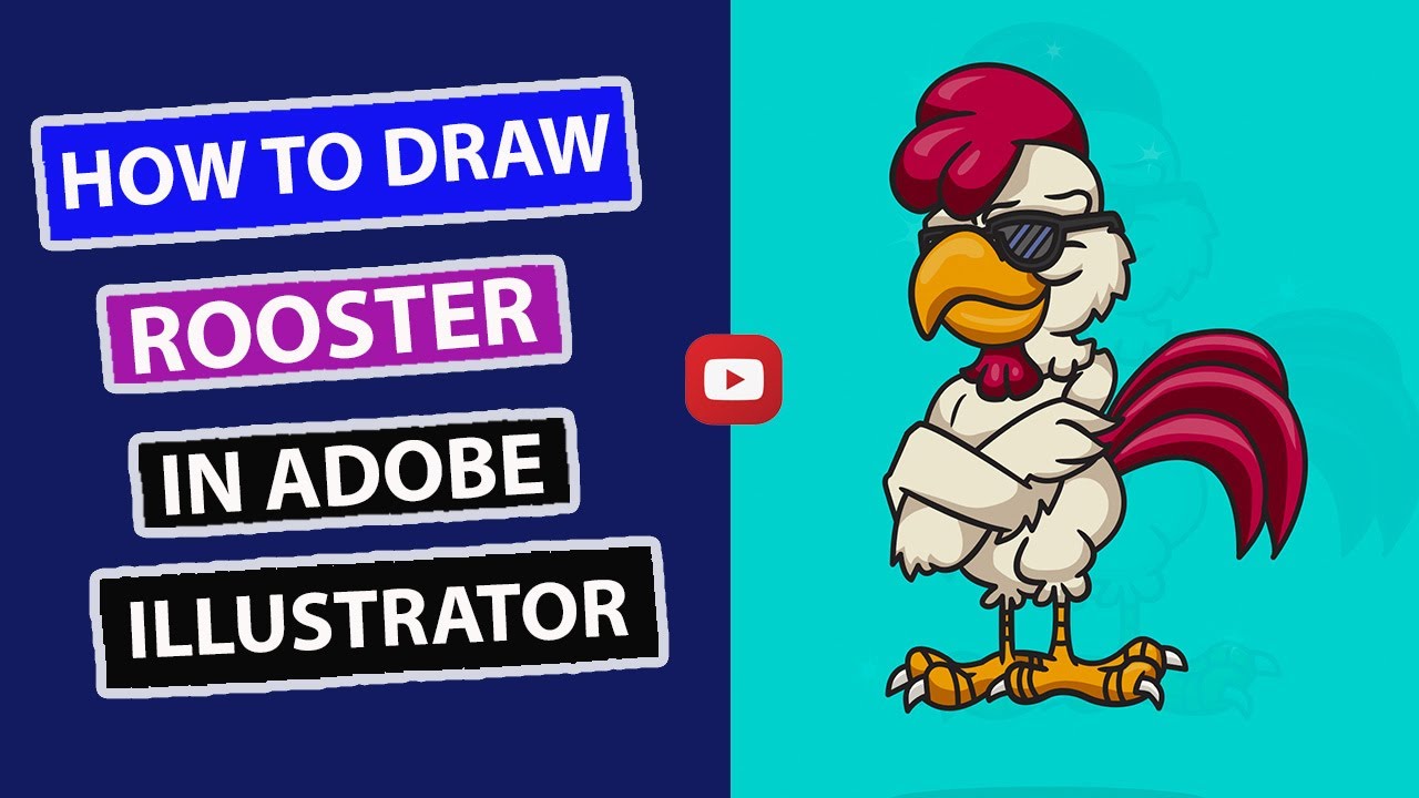How to draw Rooster in Adobe Illustrator | with 5 Simple Steps - YouTube