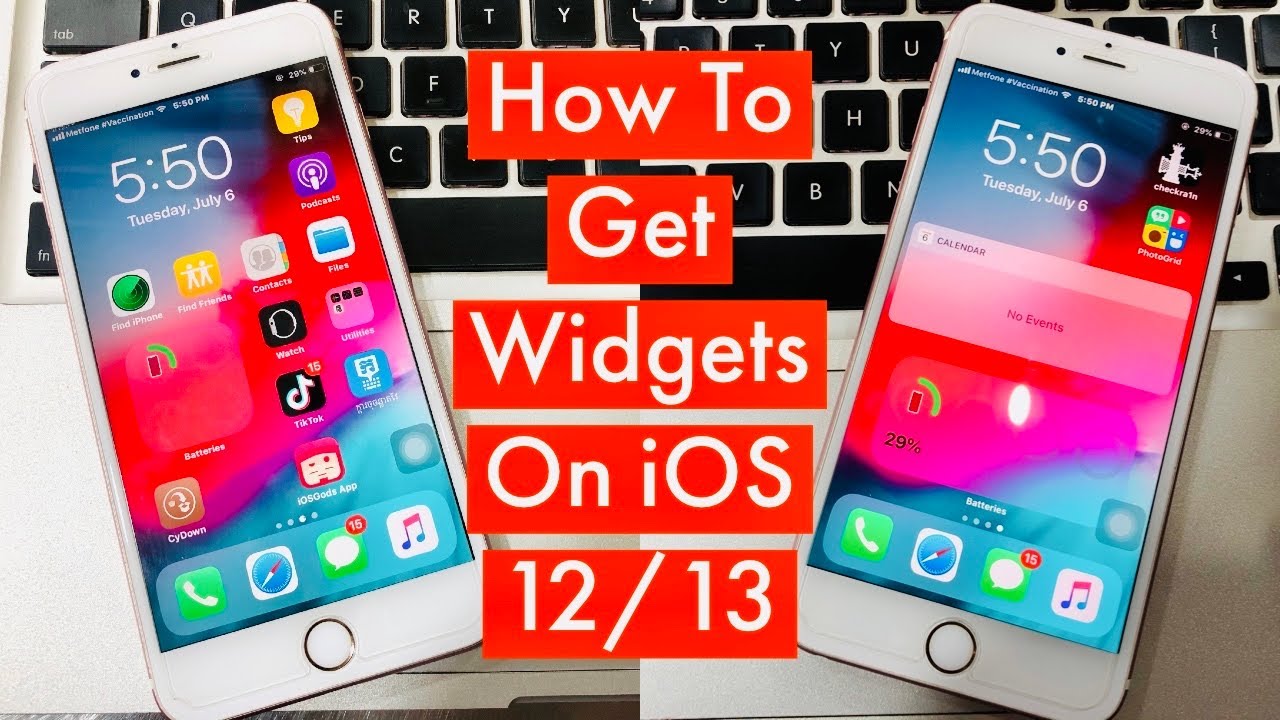 HOW TO ADD Widgets iOS 15/14 TO iPHONE iOS 12/13 6/6P/5/5S - YouTube