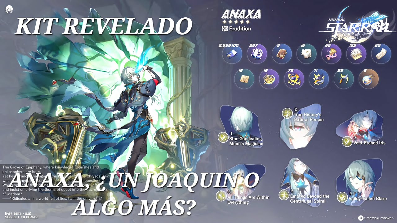 [HSR 3.2 BETA]ANAXA, KIT REVELADO, ¿ASISTENTE Y POTENTE?🚬🗿|HONKAI STAR ...