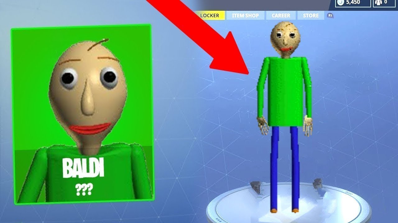 *new* LEAKED BALDI SKIN IN FORTNITE - YouTube