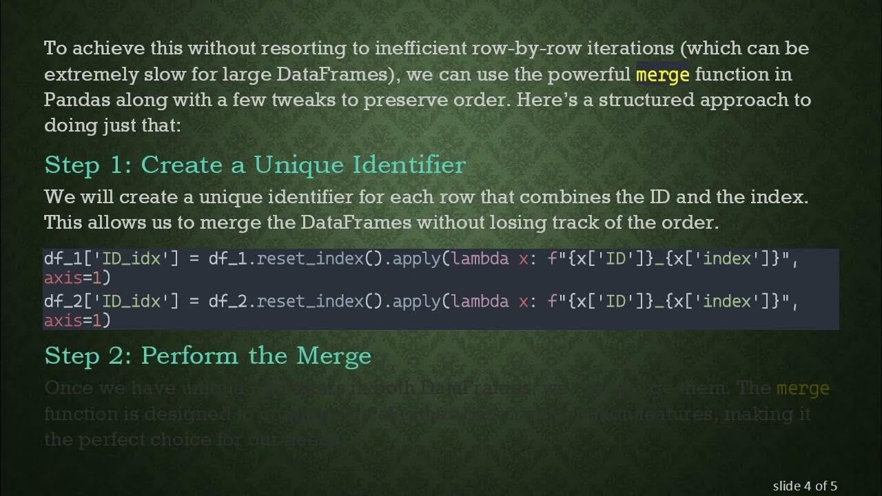Mastering DataFrame merge in Pandas: Efficiently Combining Data Based on Shared IDs - YouTube