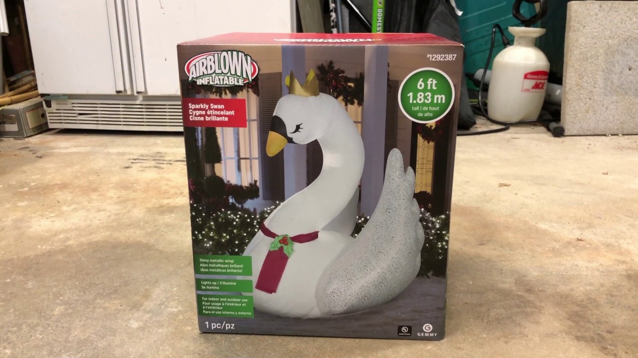 6-ft Airblown Inflatable Sparkly Swan - Unboxing/Inflation/Review ...
