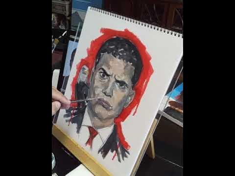 Portrait of Ricardo Araújo Pereira - oilpainting timelapse - YouTube