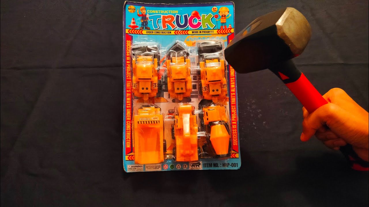 5 Minutes Satisfying with UNBOXING and CRUSHING full packed jcb truck ...