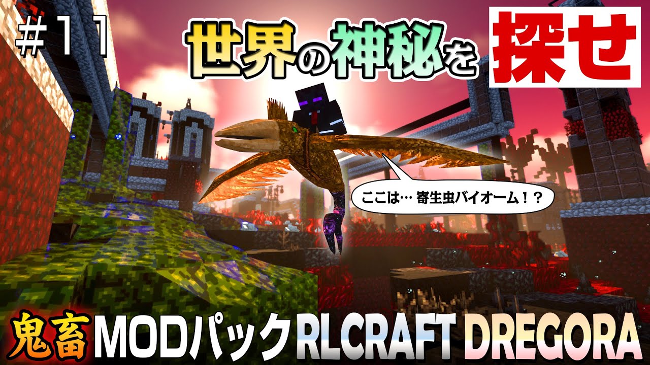 RLcraftの大空にテイムしたRocで飛び立て！ 鬼畜難度マイクラMODパック RLcraft DREGORA実況プレイ - YouTube