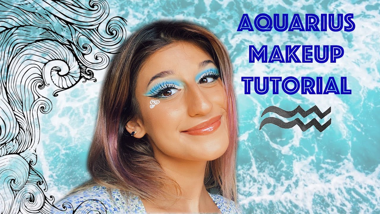 AQUARIUS MAKEUP TUTORIAL/SKY BLUE CUT CREASE! - YouTube