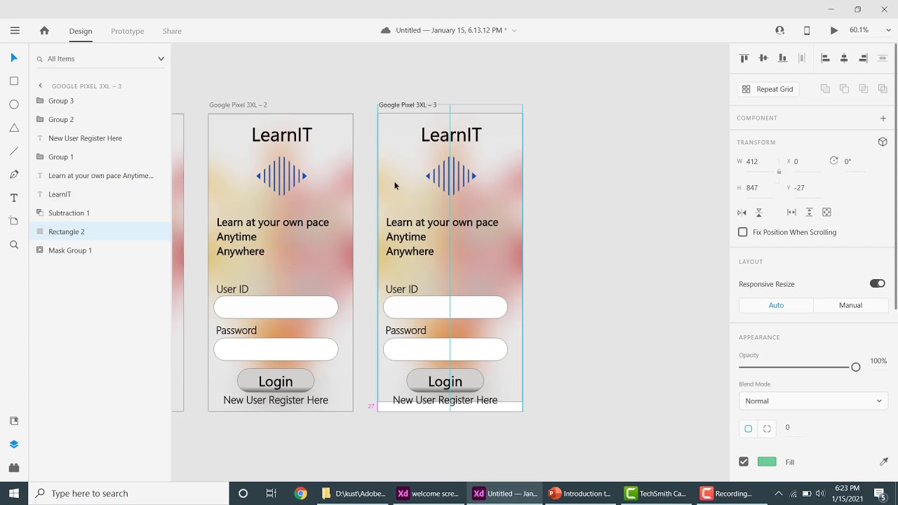 How to design for Login and Registration screen: Adobe XD basics - YouTube