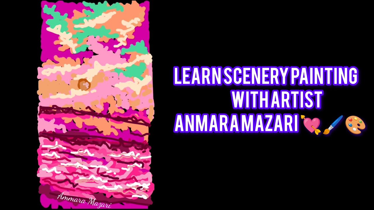 Beautiful abstract scenery || Landscape digital drawing step by step ...