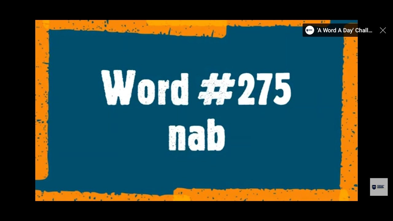 Word #275 #nab /etymology, meaning, examples/A Word A Day Challenge ...