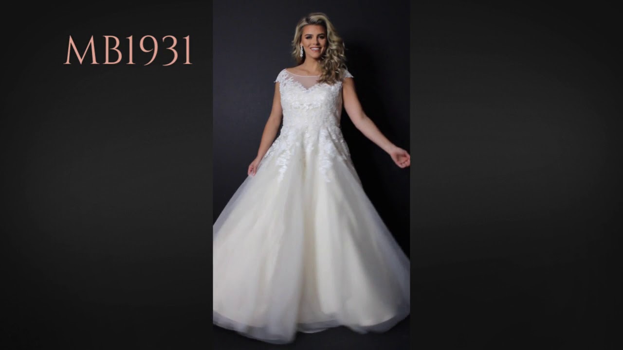 Plus Size Michelle Bridal Wedding Gown MB1931 - YouTube