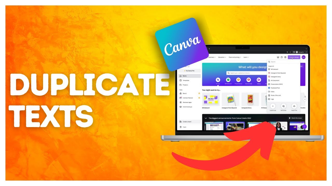How to duplicate texts in Canva? - YouTube