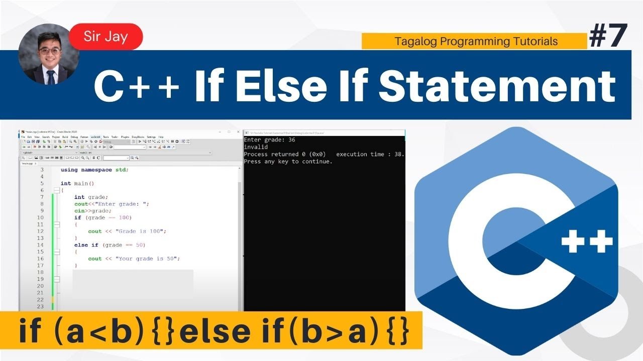 C Programming Tagalog 7 Else If Sir Jay Youtube