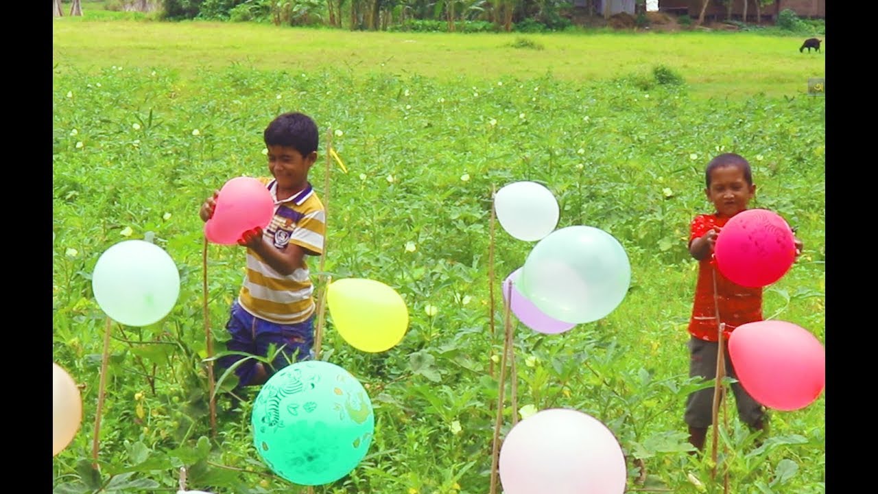 Learn Colors Balloons with Two Little baby and Nursery Rhymes - YouTube