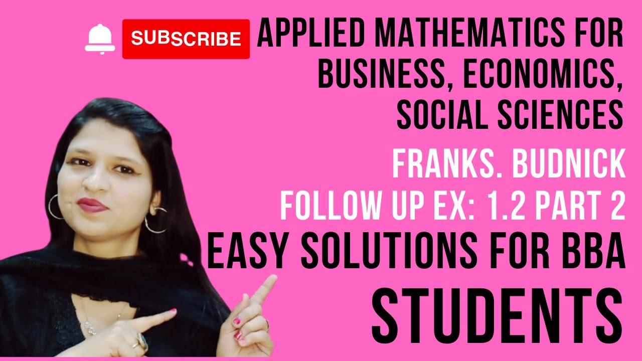Applied Mathematics BBA, MBA Part II Solution with Shumaila Quadratic ...
