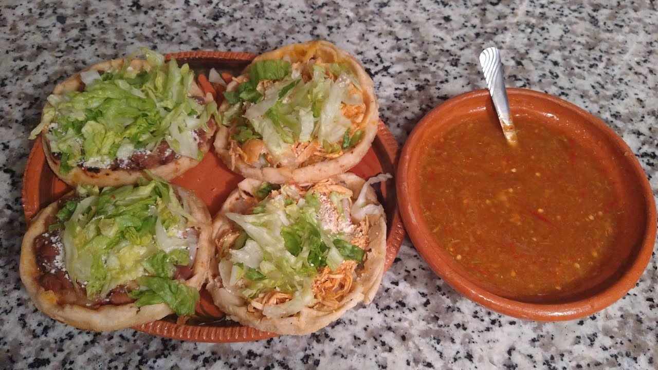 😃👍 SOPES O PICADITAS DE POLLO Y FRIJOLES CON QUESO 😀 ESTILO GUERRERO 👍😃 ...