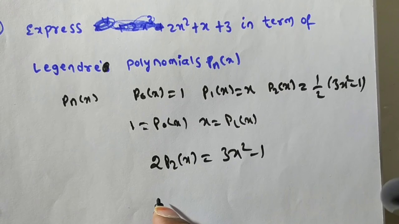 Expressing Algebraic Polynomials in terms of Legendre's Polynomials ...