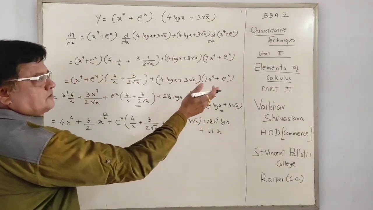 BBA 5 Quantitative Techniques( Elements of Calculus,multiplication ...