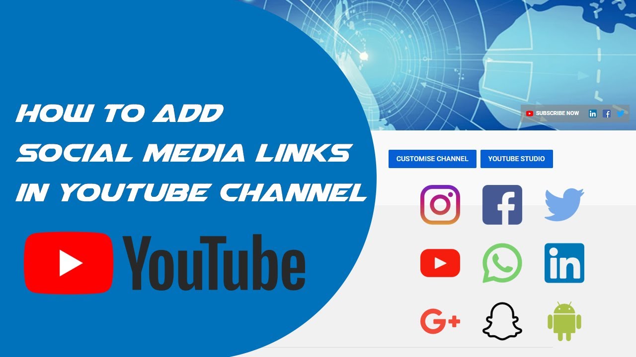 How To Add Social Media Links in Youtube Channel || Hindi || - YouTube