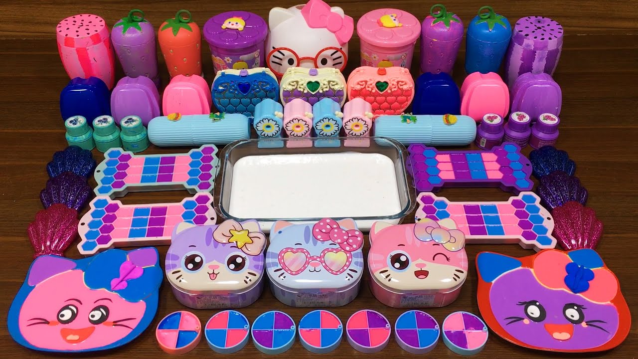 GAGALXY HELLO KITTY !!! Mixing random into GLOSSY slime!!!Satisfying ...