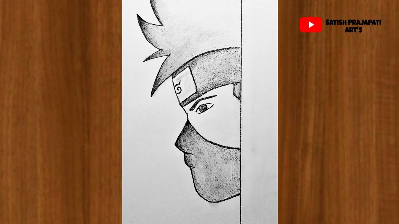 How to draw Kakashi half face || Easy Anime Drawing || Drawing Ideas ...