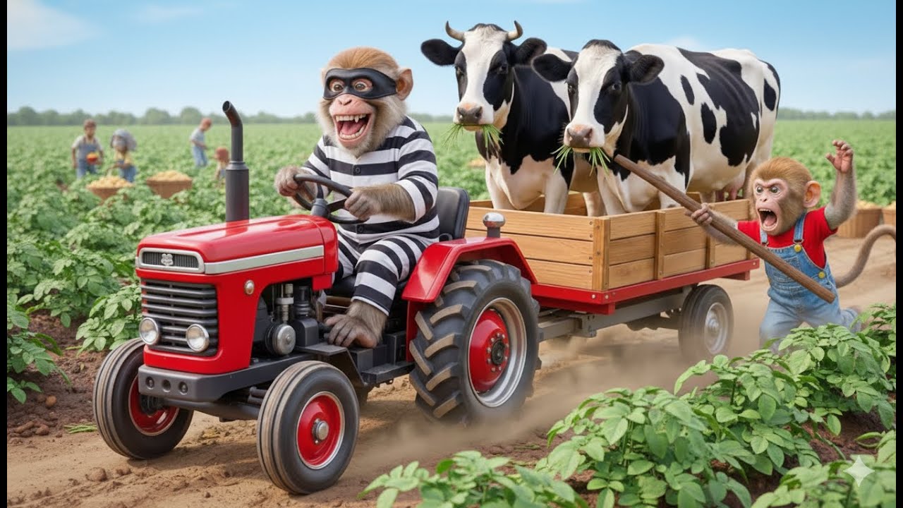 Monkey MoNo’s Farm Trip Turns CHAOTIC — He Catches a Cow Thief and His ...