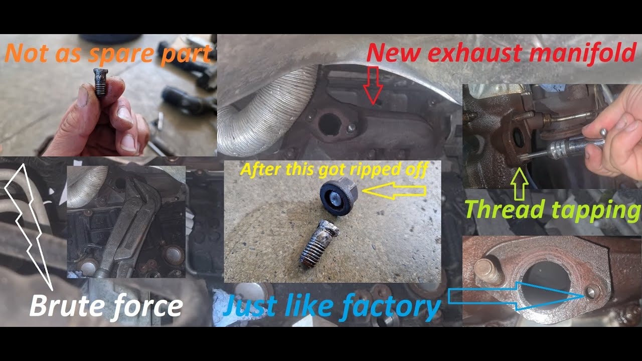Removing a failed rusty corroded & broken stud bolt from exhaust ...