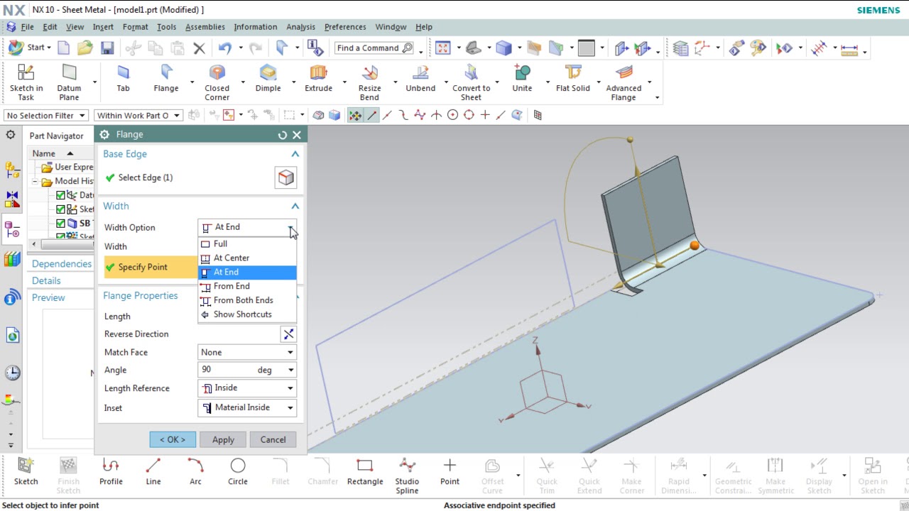 1.Nx10 Sheetmetal Command (Tab and Flange) - YouTube