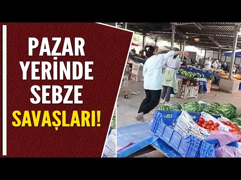 PAZAR YERİNDE SEBZELERLE SAVAŞTILAR!