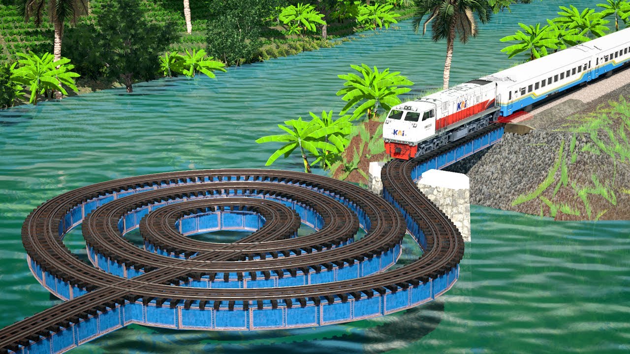 Kereta Api Lewat Rel Jembatan Buntu Keong | Train Runs Through the ...