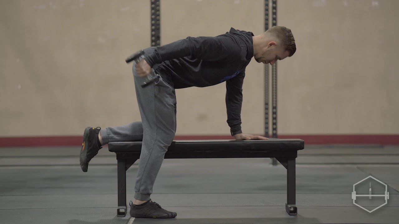 Single Arm Bench Supported Dumbbell Tricep Kickback - YouTube