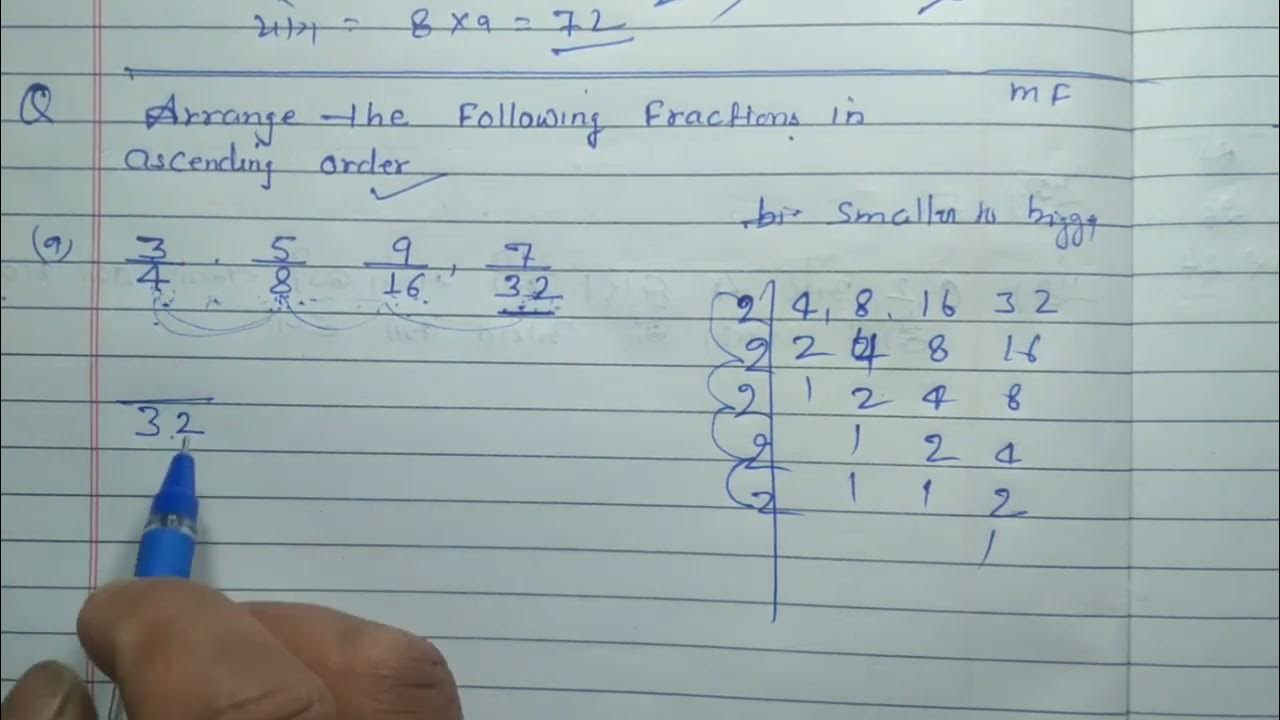 Arrange the following fraction in ascending order - YouTube