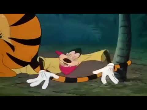 Tiger licks Goofy
