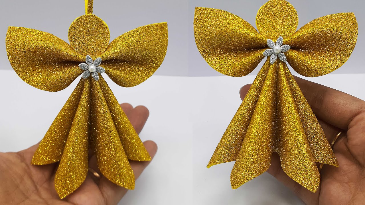Christmas Angel | Angel Making With Glitter Eva Foam Sheet | DIY ...