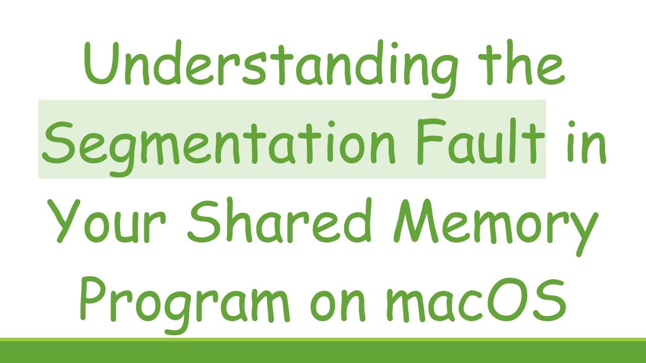 Understanding The Segmentation Fault In Your Shared Memory Program On