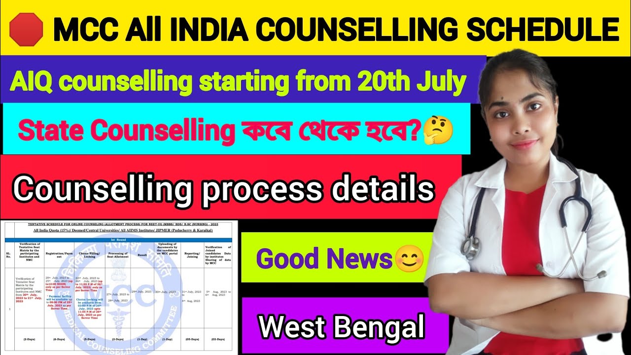 mcc counselling neet ug 2023 / MCC All INDIA COUNSELLING SCHEDULE ...