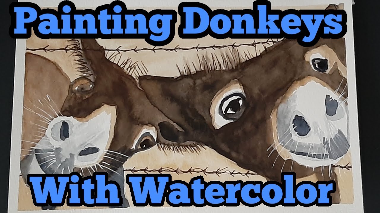 Painting Donkeys with Watercolor - YouTube