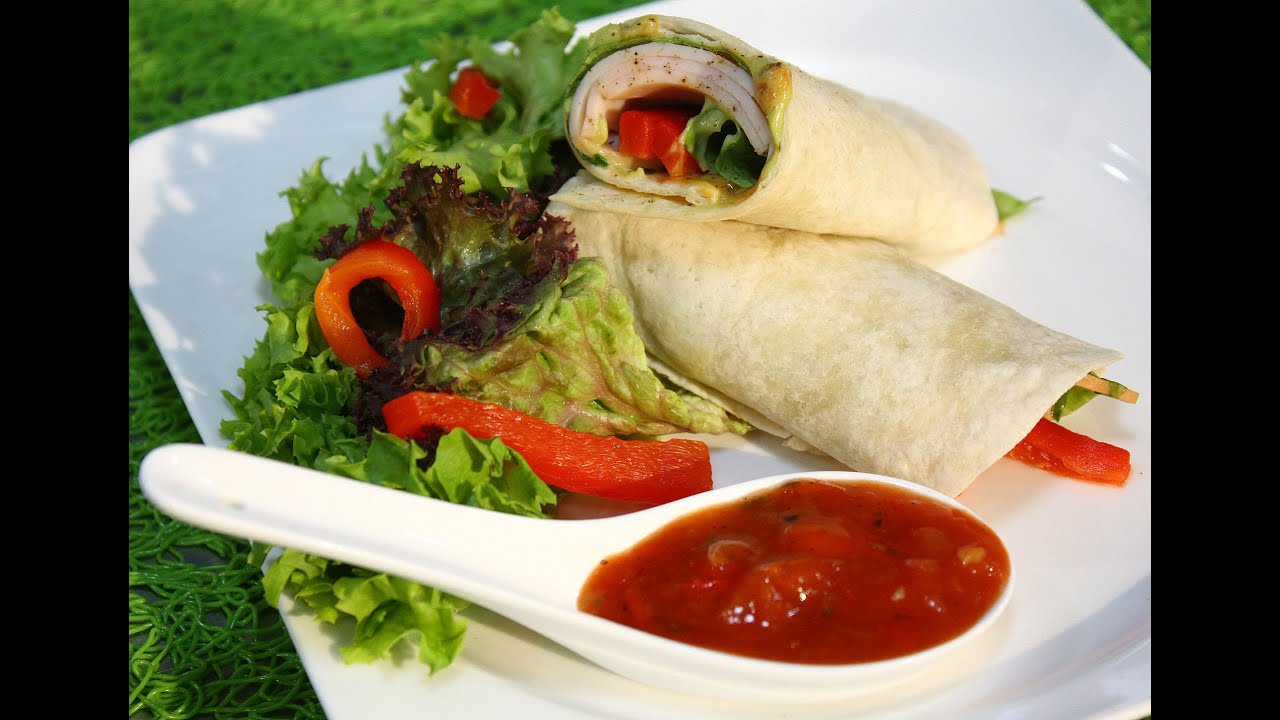 Receta. Wraps de jamón de pavo y guacamole. - YouTube