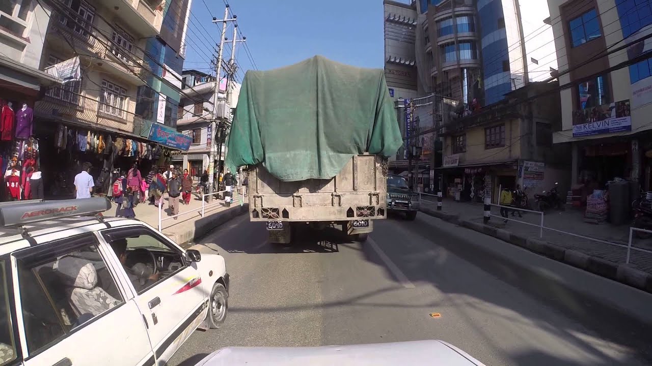 A cab ride from Bhatbhateni to Boudha - YouTube