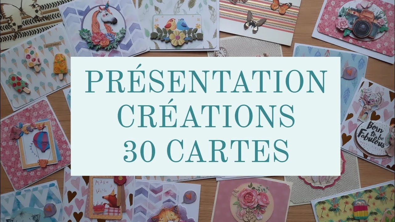 PRESENTATION CRÉATION DE 20 CARTES ! @juliebycousucousin1421 - YouTube