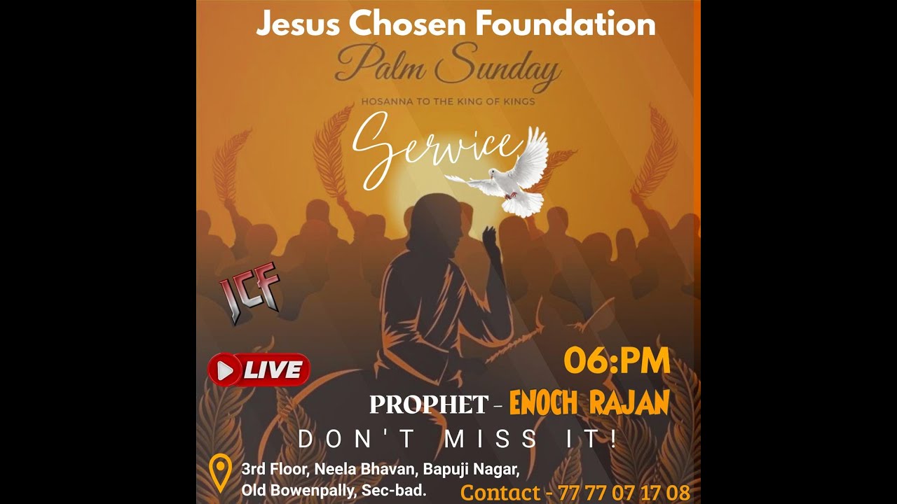 Palm Sunday Service 24th March 2024 Live || JCF - YouTube
