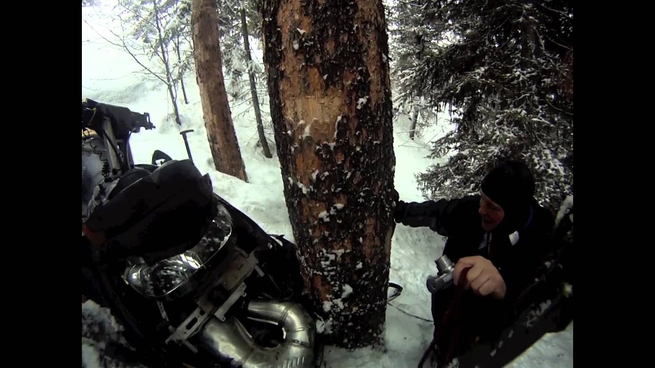 Snowmobile wreck and recovery - YouTube