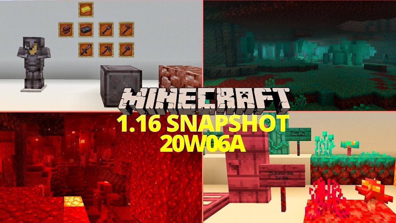 Minecraft 1.16 Snapshot 20W06A Nether Biomes - Netherite - YouTube