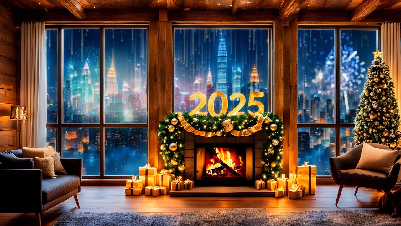 New Year's Eve Ambience at New York 🌃 Cozy Apartment with Elegant Jazz ...