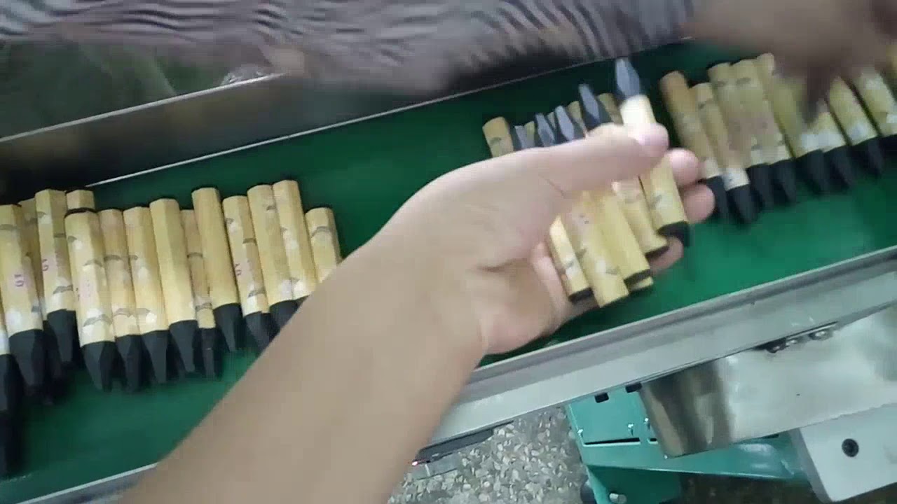 crayon packing machine hexagonal shape - YouTube
