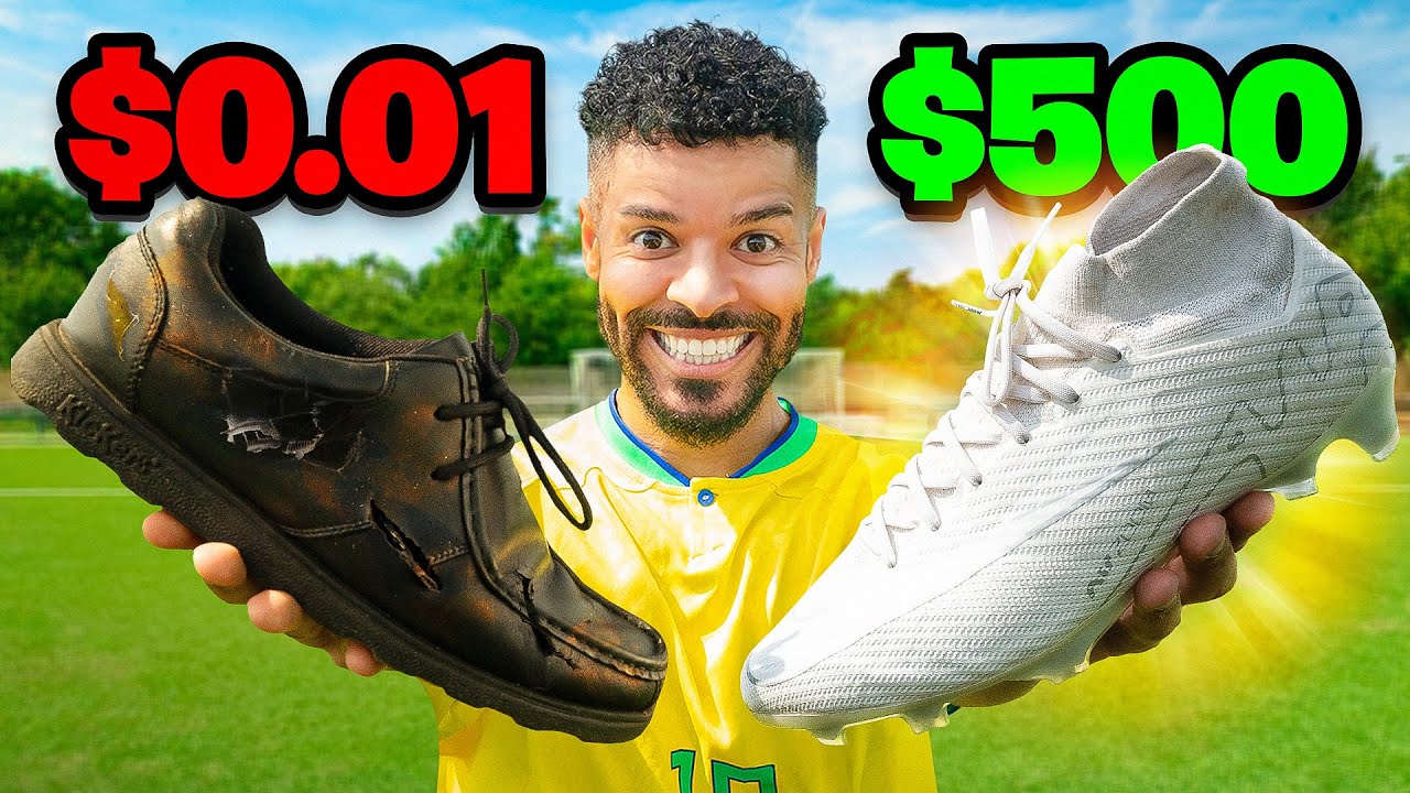 $0.01 FOOTBALL BOOTS VS $500 FOOTBALL BOOTS - YouTube