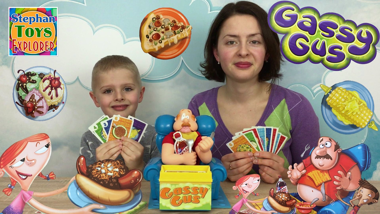 Настольная игра (Веселый Газ). Челлендж! Накормим соседа едой // Gassy Gus Game Play and Review ...