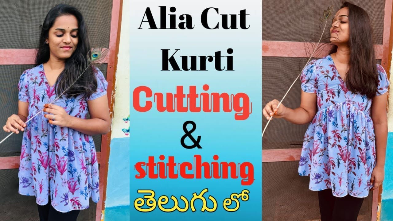 Alia cut short kurti cutting and stitching full video ||easy methods ...